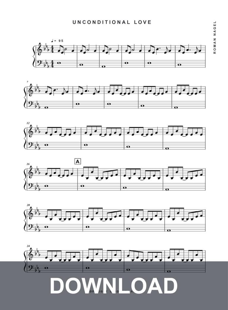 Unconditional Love- Sheet Music – Download – Roman Nagel